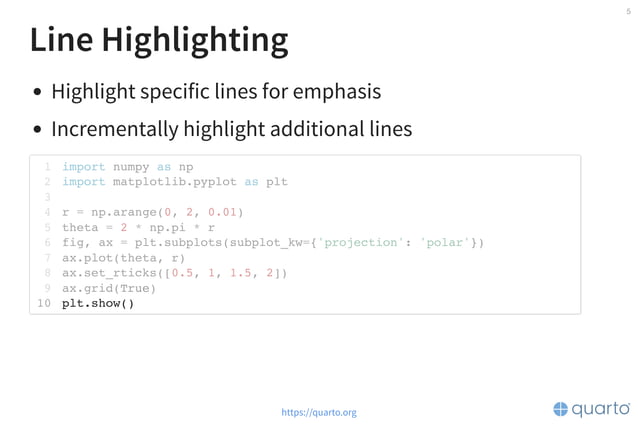 Quarto Presentations with Reveal.js
