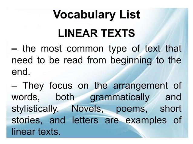 DEMO.Non-linear texts.FINAL.pptx | Books and Literature