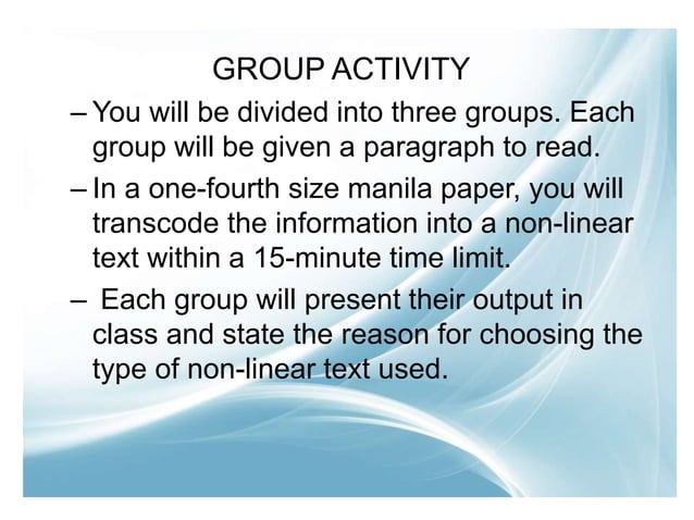 DEMO.Non-linear texts.FINAL.pptx | Books and Literature
