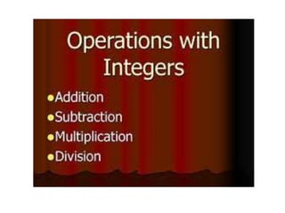 Integers and its application in life situations | PPT