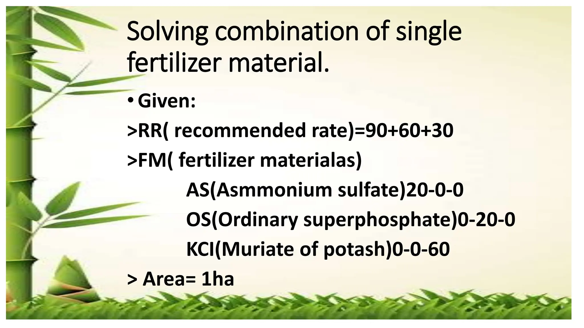 Fertilizer Calculation PowerPoint Presentation | PPTX