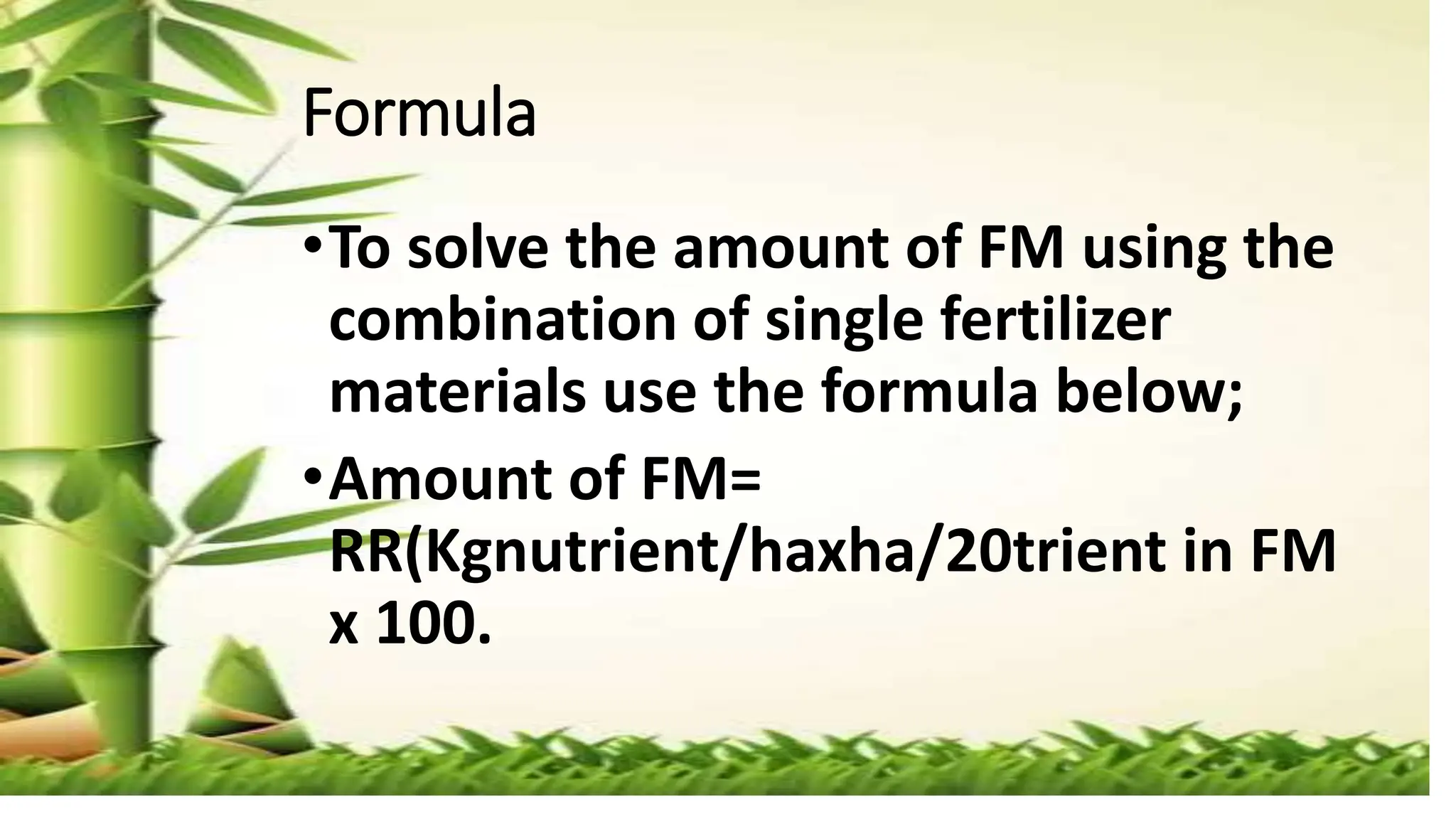 Fertilizer Calculation PowerPoint Presentation | PPTX