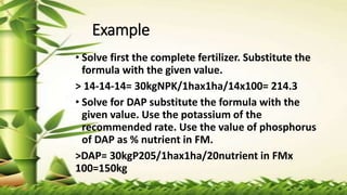 Fertilizer Calculation PowerPoint Presentation | PPTX
