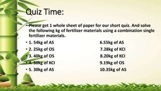 Fertilizer Calculation PowerPoint Presentation | PPTX