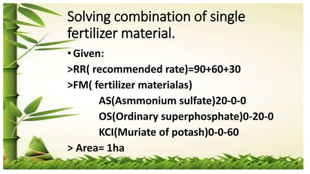 Fertilizer Calculation PowerPoint Presentation | PPTX