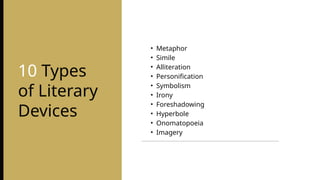 Different Parts of Literary Devices and its Examples | PPTX