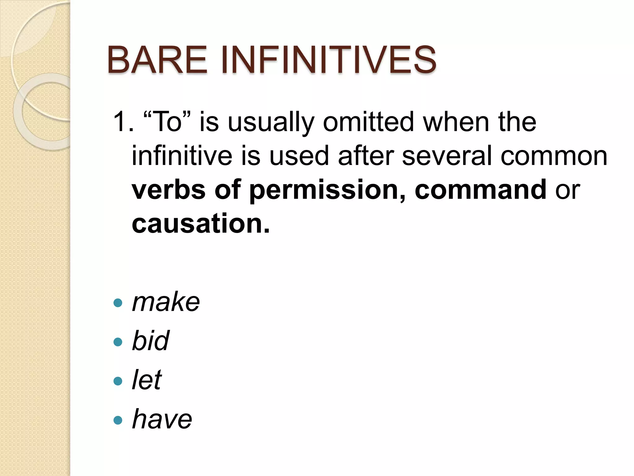 Demo bare infinitives | PPTX