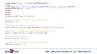 Code Phân Trang Trong PHP | NIIT - ICT HÀ NỘI | PPTX