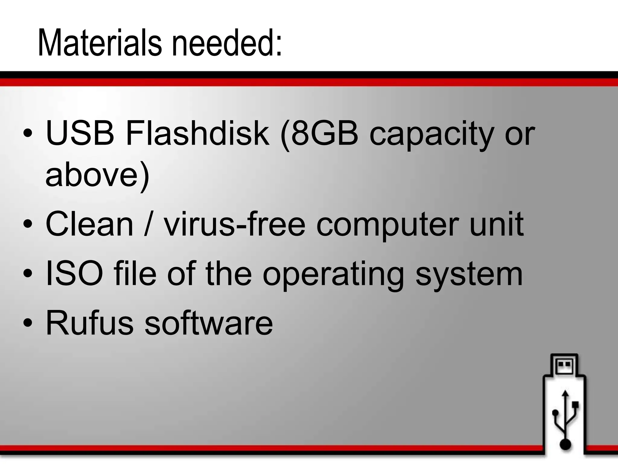 POWER POINT PRESENTATION ON HOW TO CREATING BOOTABLE USB.pptx | Operating Systems | Computer ...