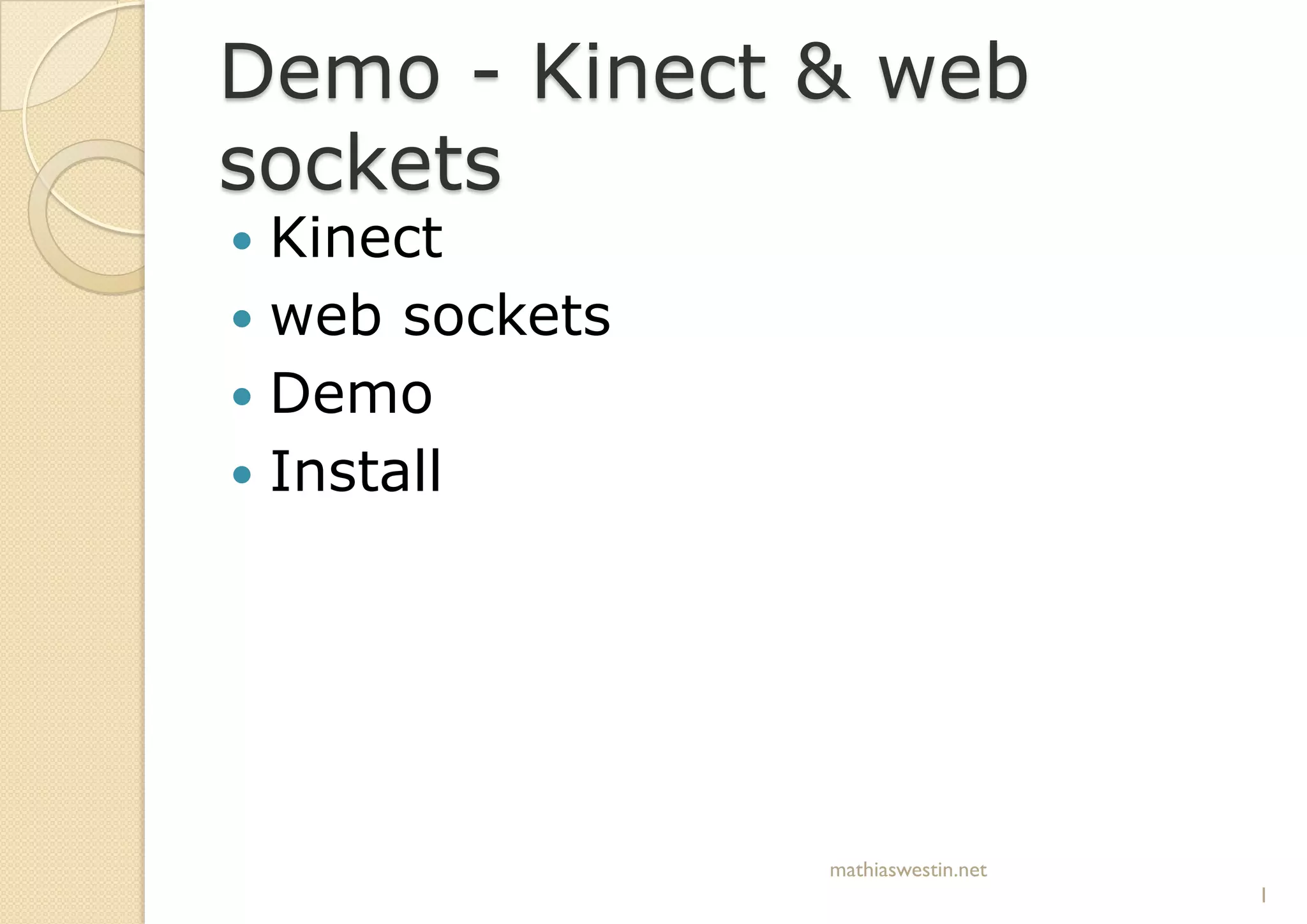 Demo kinect & web sockets | PPT