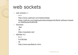 Demo kinect & web sockets | PPT