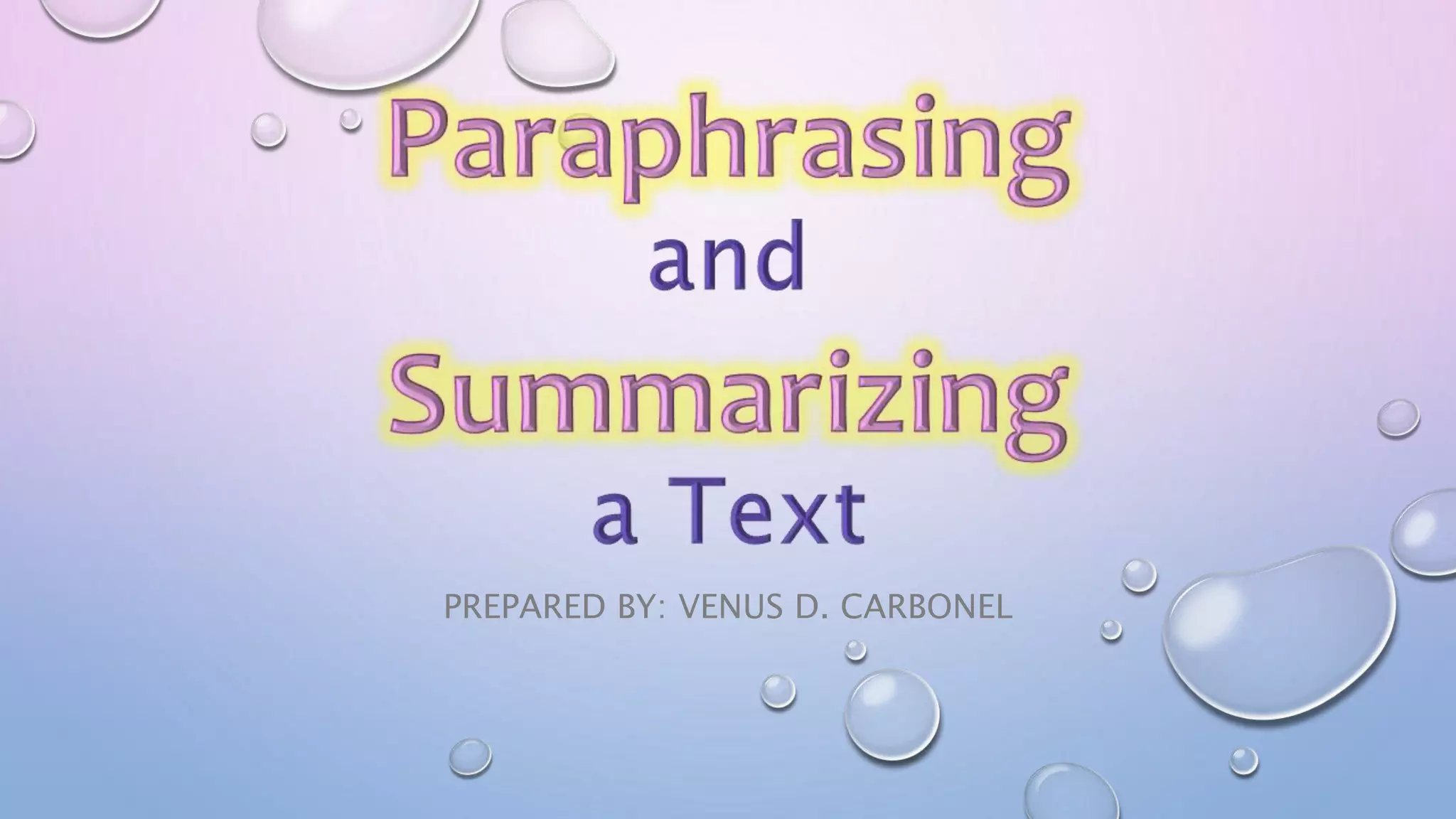 Demo paraphrasing/summarizing | PPTX