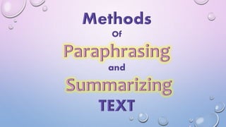 Demo paraphrasing/summarizing | PPTX