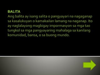 Demo pagpapakilala ng blita-PPT.pptx grade seven | PPT