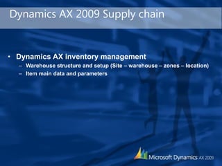 AX 2009 Demo Supply Chain Mgmt | PDF