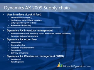 AX 2009 Demo Supply Chain Mgmt | PDF