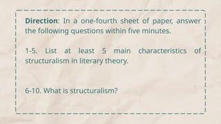 Structuralism Literary Theory and Criticism | PPTX