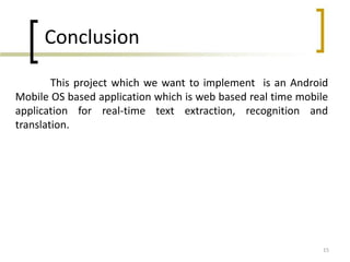 mobile camera based text detection | PPT