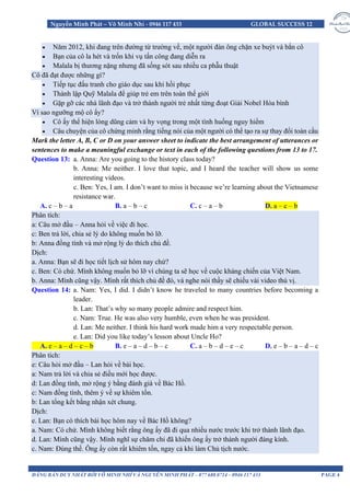 Bài tập bám sát từng unit global success lớp 10 11 12 form 2025 | PDF