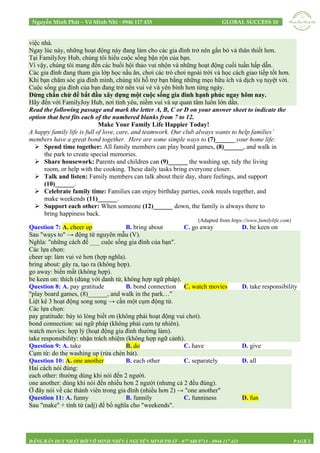 Bài tập bám sát từng unit global success lớp 10 11 12 form 2025 | PDF