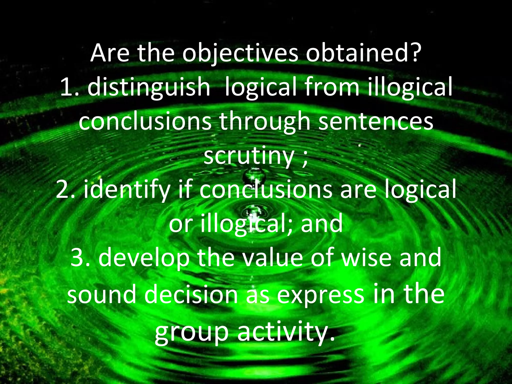 Teaching on Logical and Illogical Conclusions | PPT