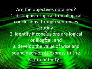 Teaching on Logical and Illogical Conclusions | PPT