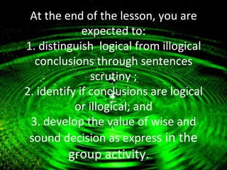 Teaching on Logical and Illogical Conclusions | PPT