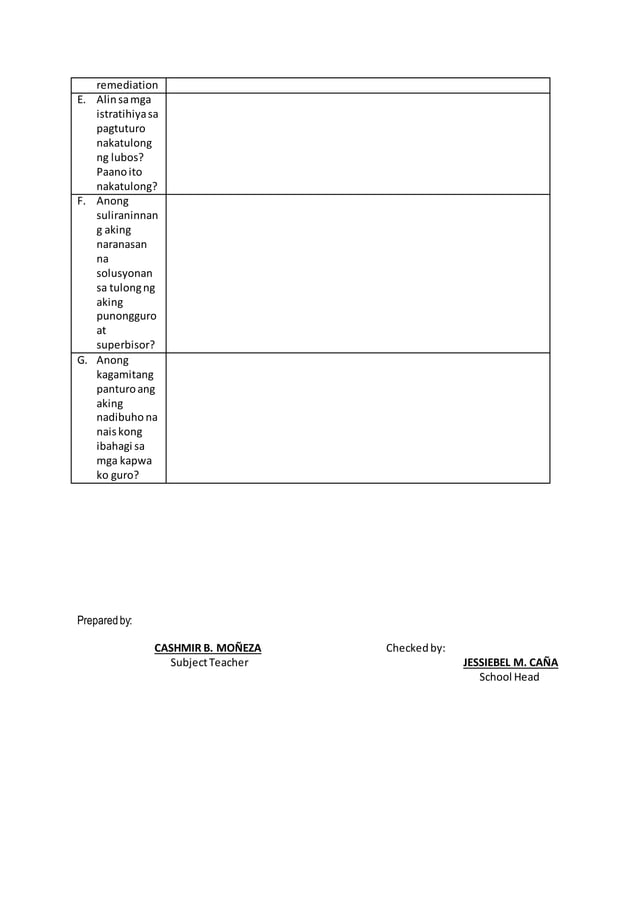 DLP Sample COT | DOCX