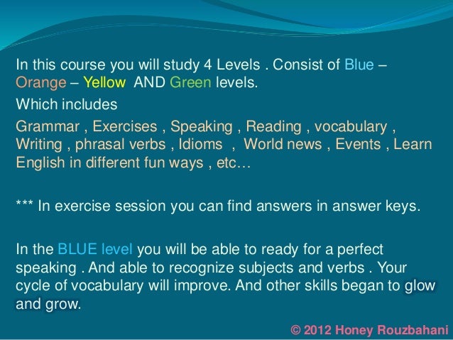 Introduction Blue Level English Learning