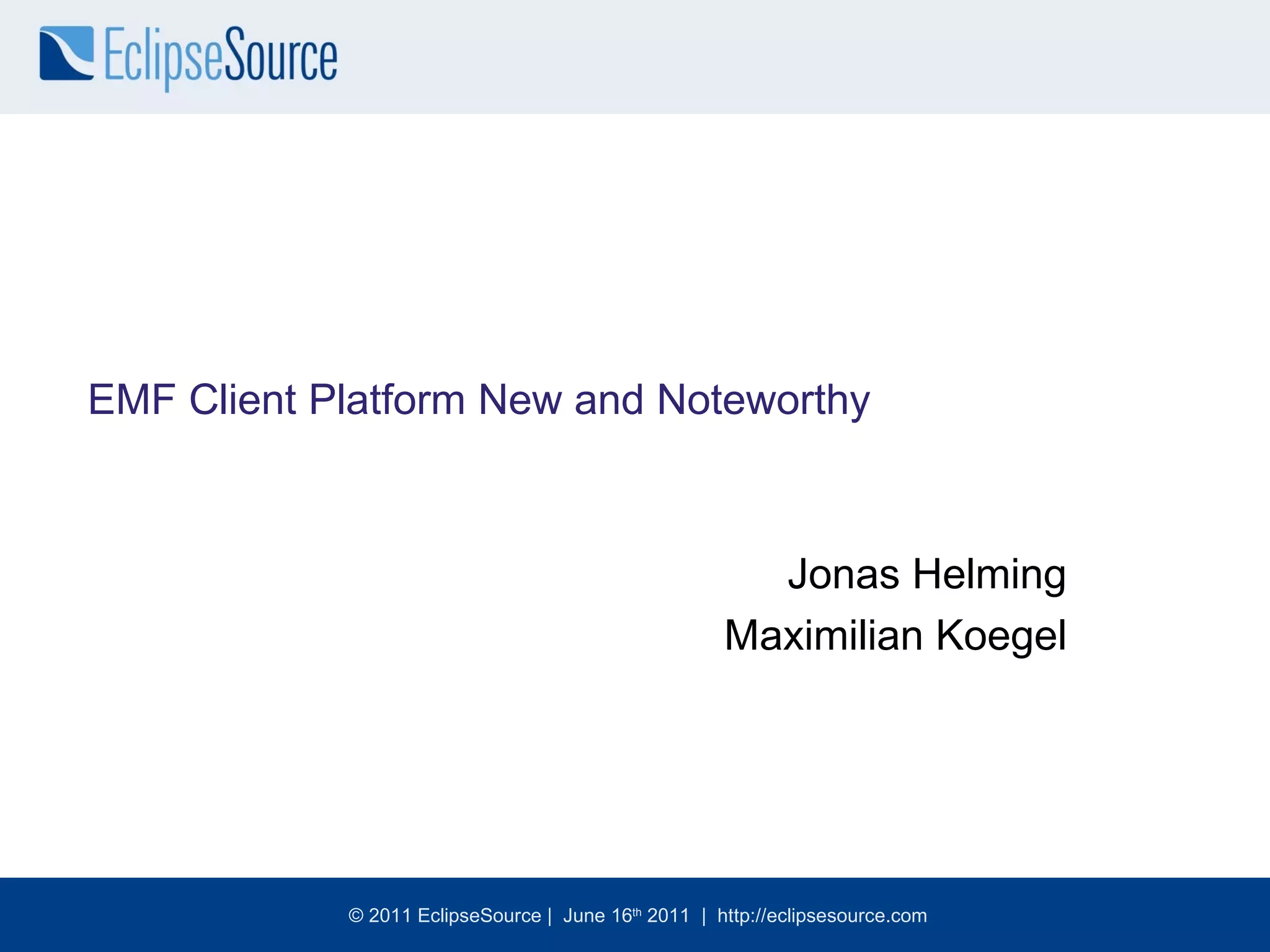 Indigo Democamp EMF Client Platform and KINECT Eclipse | PPT