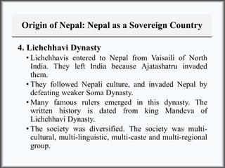 Origin of Nepal: Nepal as a Sovereign Country | PPTX