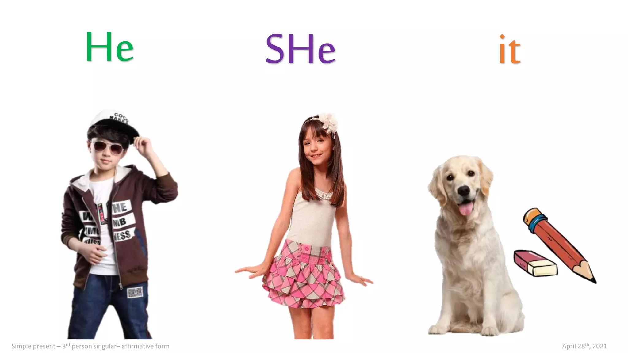 Simple present - 3rd person affirmative | PPTX