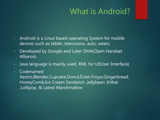Demo class on android development | PPTX