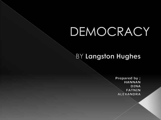 Democracy by Langston Hughes | PPTX