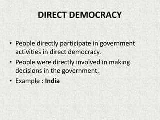 Democracy | PPTX | Civic affairs | Politics