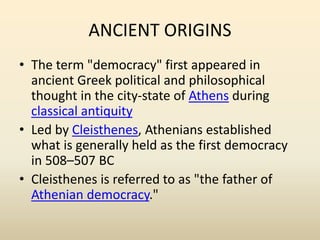 Democracy | PPTX | Civic affairs | Politics