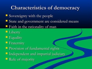 Democracy | PPT | Civic affairs | Politics