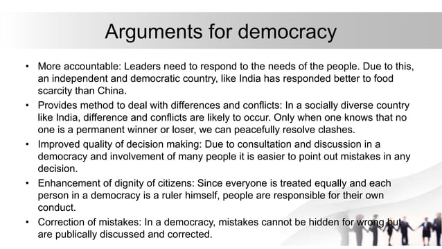 Democracy | PPTX | Civic affairs | Politics