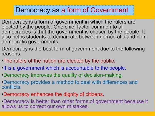 Democracy | PPTX | Civic affairs | Politics