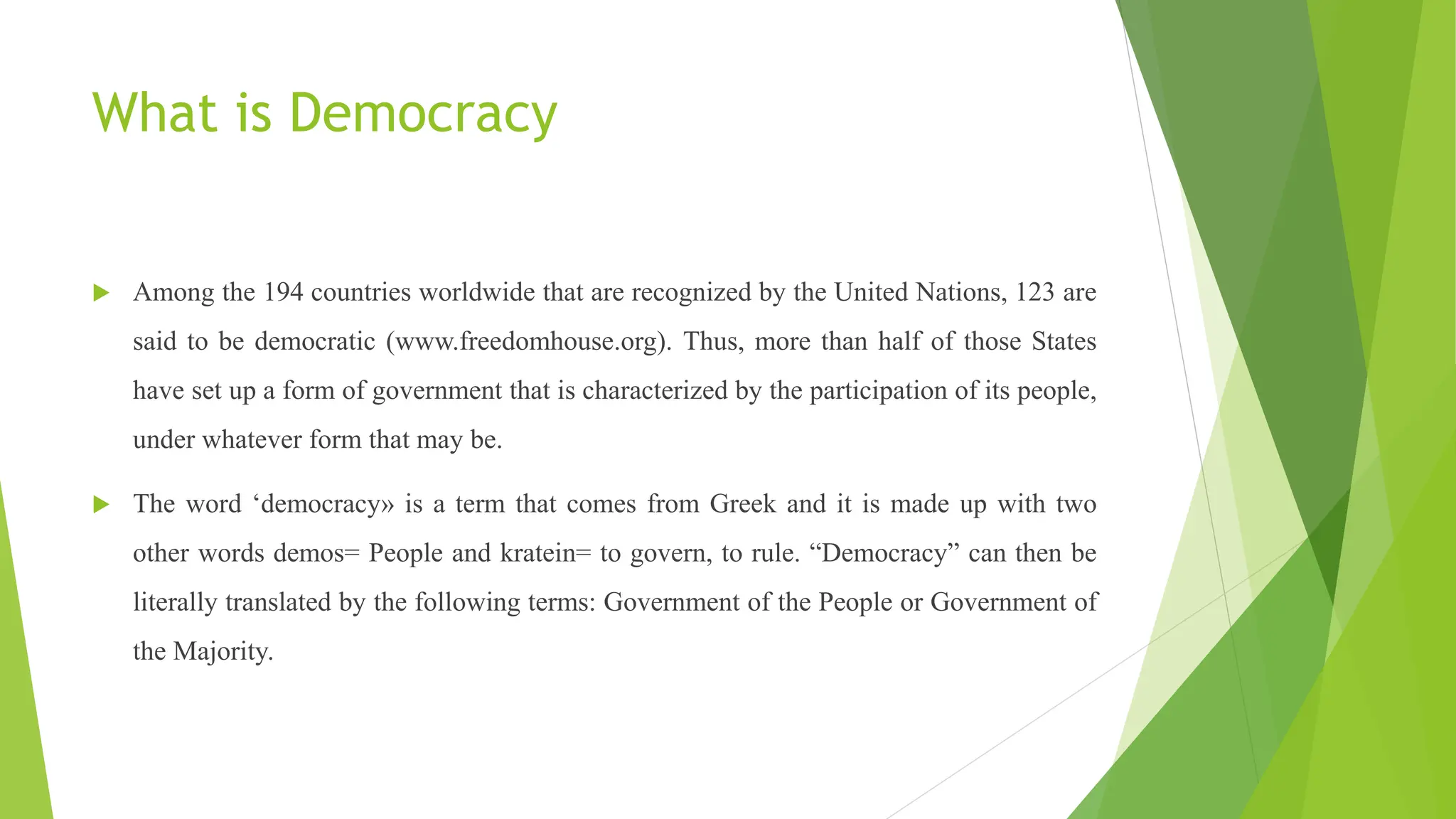 Democracy, theory and practice, an introduction pptx | PPTX