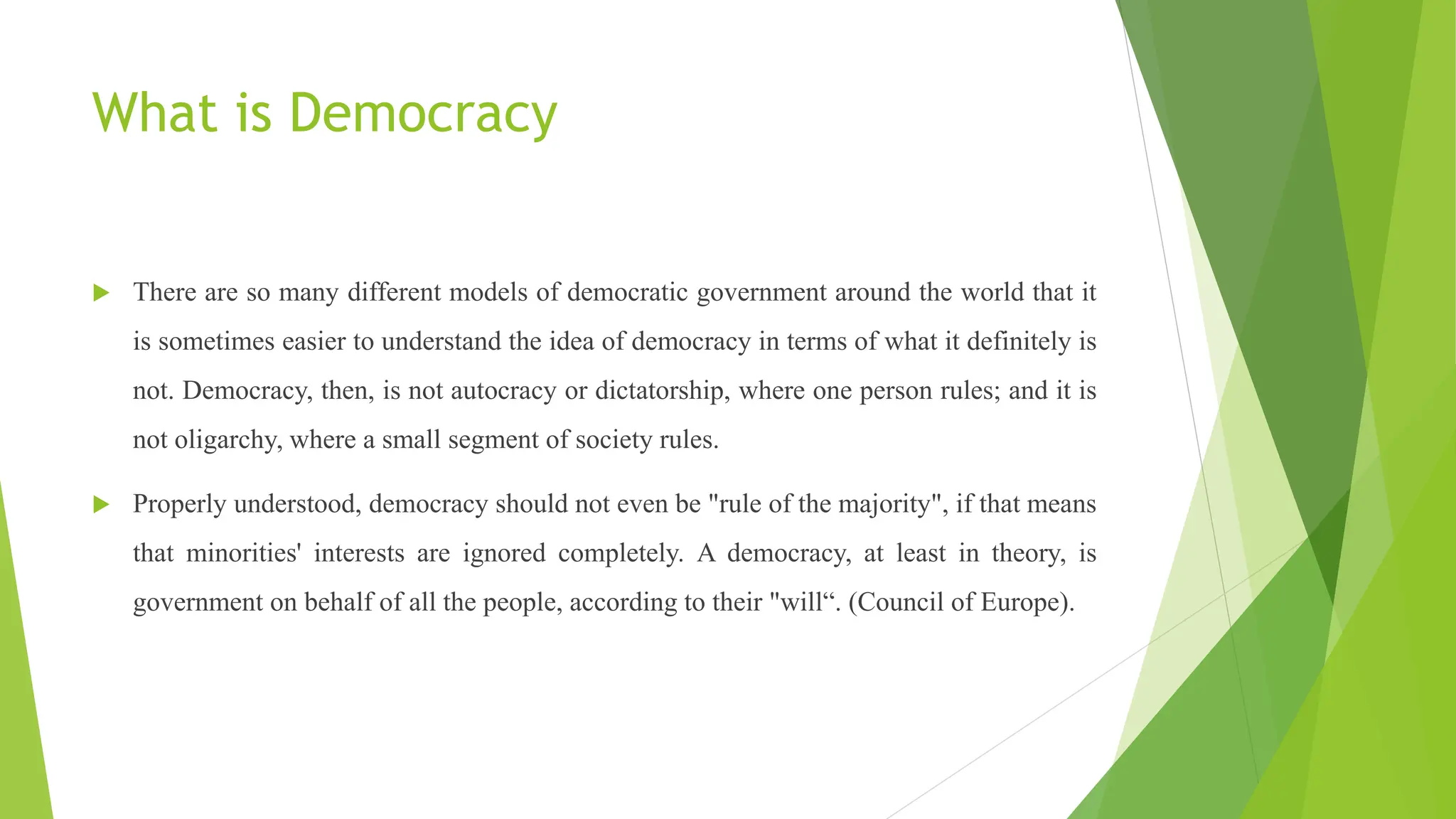 Democracy, theory and practice, an introduction pptx | PPTX