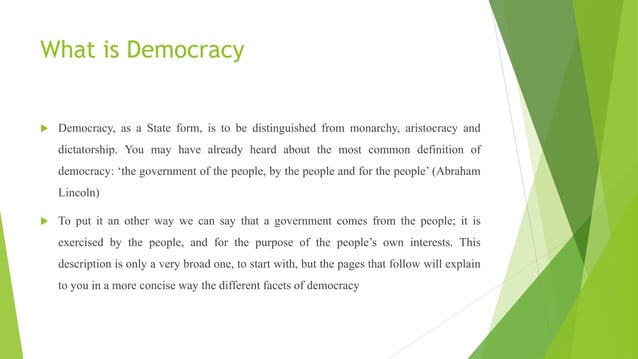 Democracy, theory and practice, an introduction pptx | PPTX