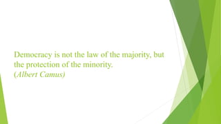 Democracy, theory and practice, an introduction pptx | PPTX