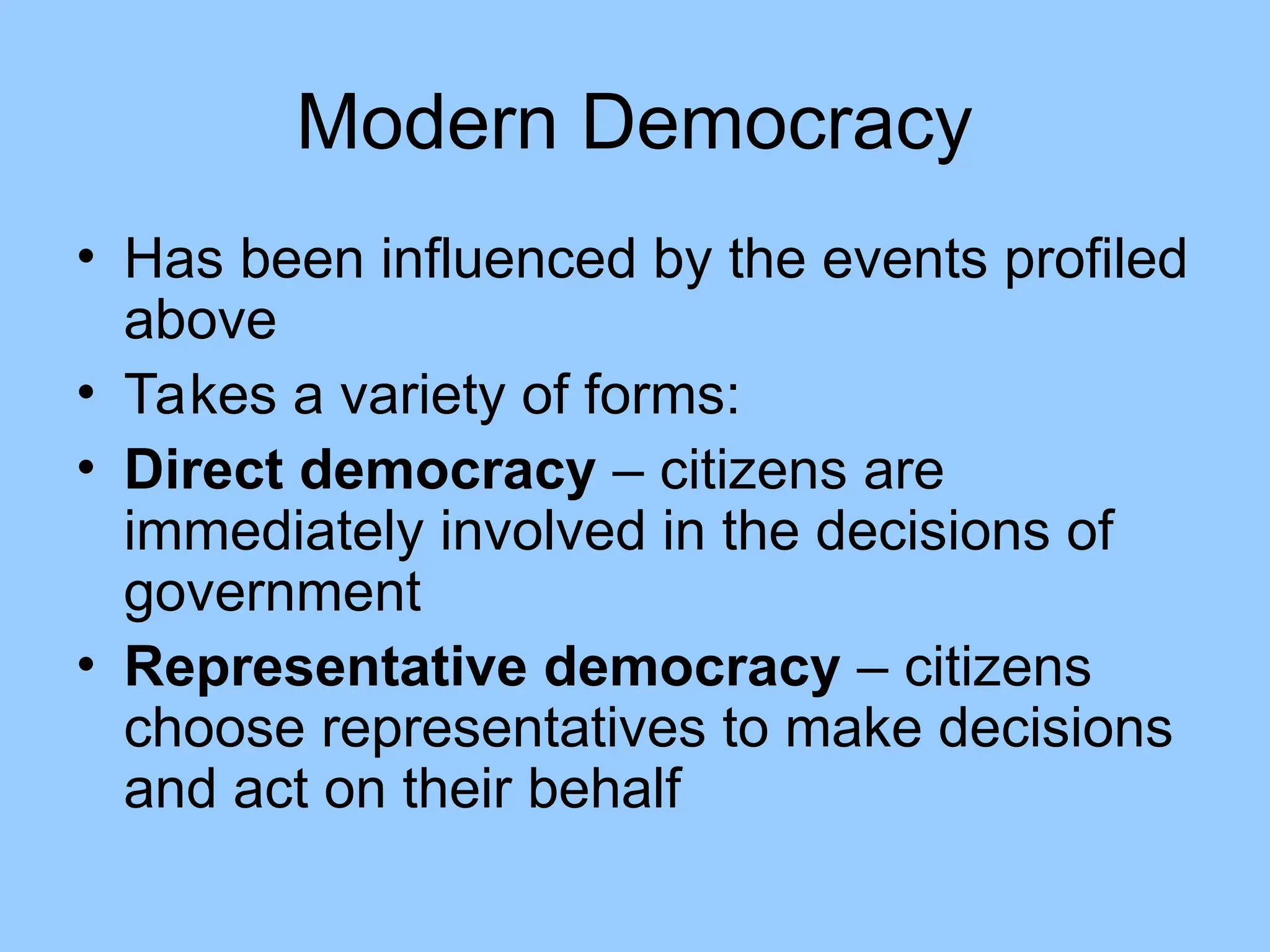 CHV 2O - Civics grade 10 (Ontario) Democracy: A brief History.ppt