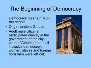 CHV 2O - Civics grade 10 (Ontario) Democracy: A brief History.ppt