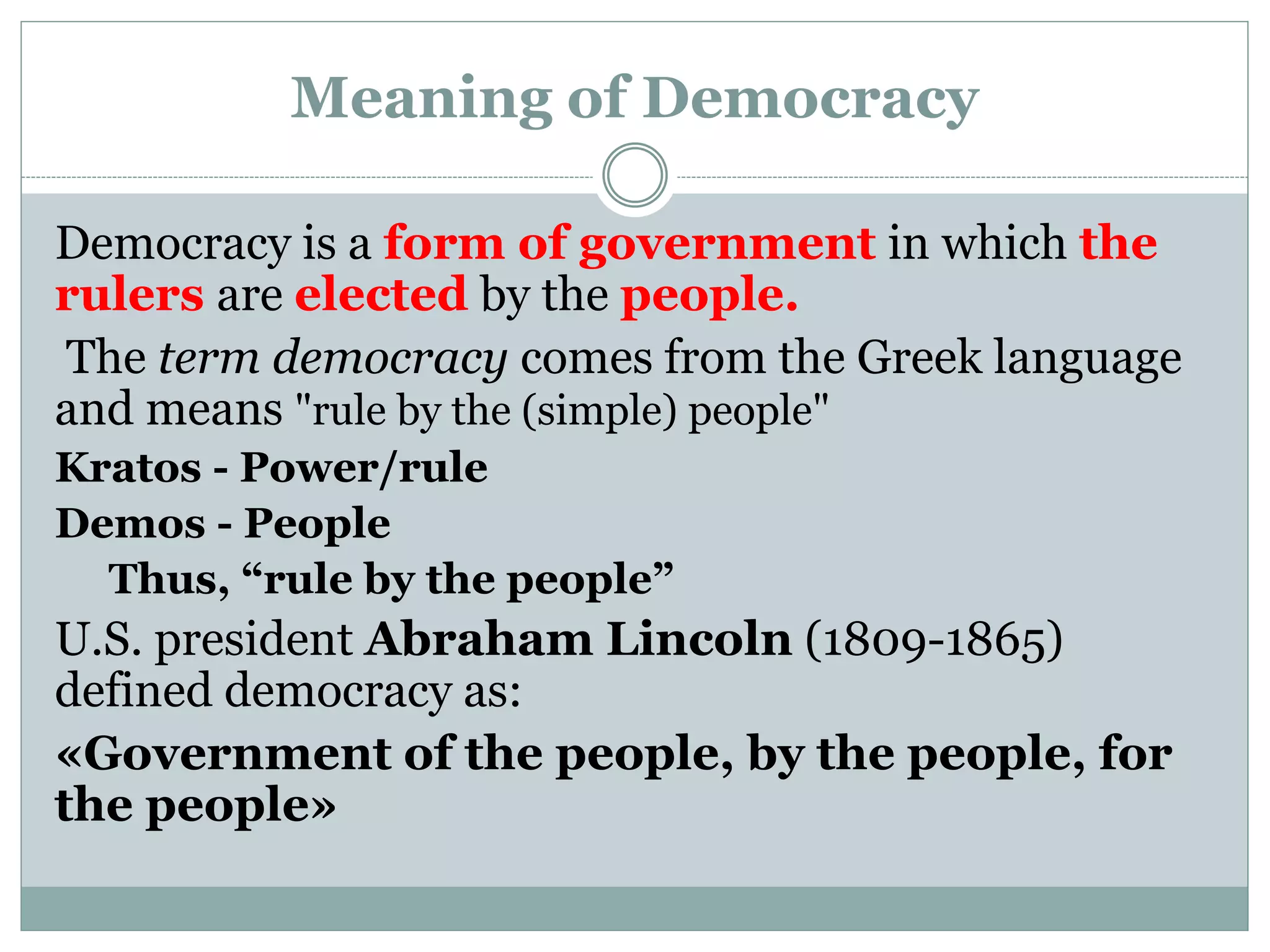 Democracy present | PPT