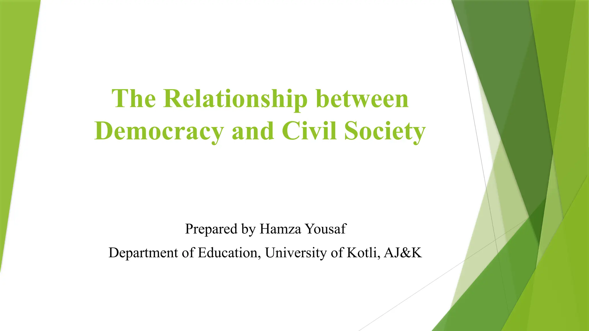 The Relationship between Democracy and Civil Society | PPTX