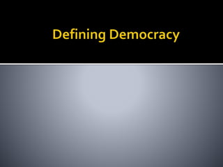 Democracy and Democratization | PPTX