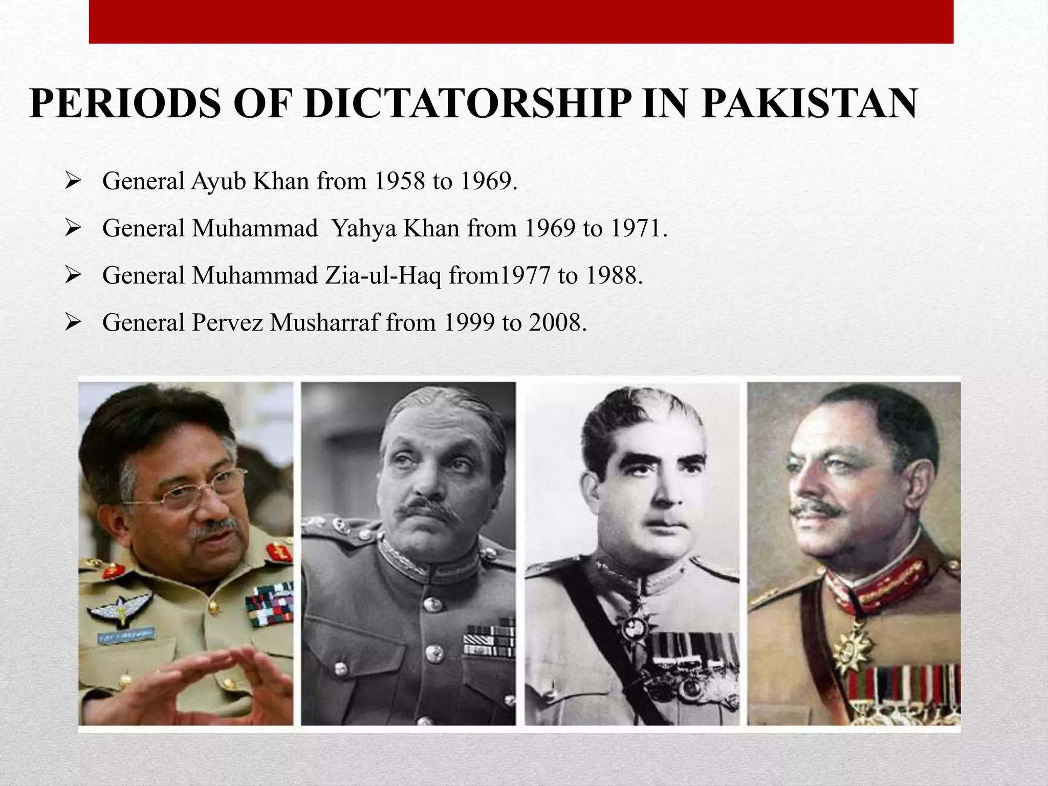 Democracy and Dictatorship in Pakistan | PPTX