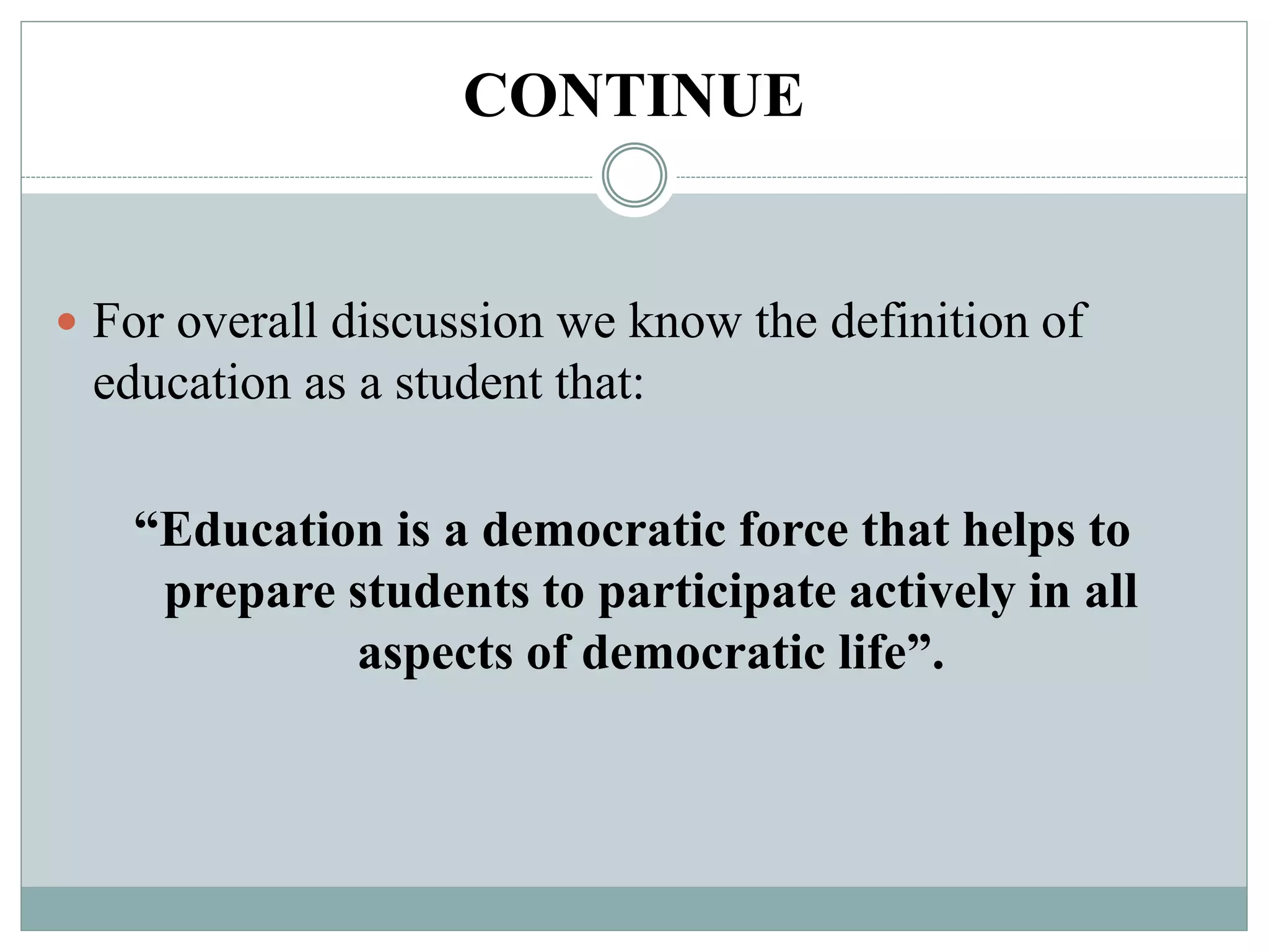 Democracy and education | PPTX